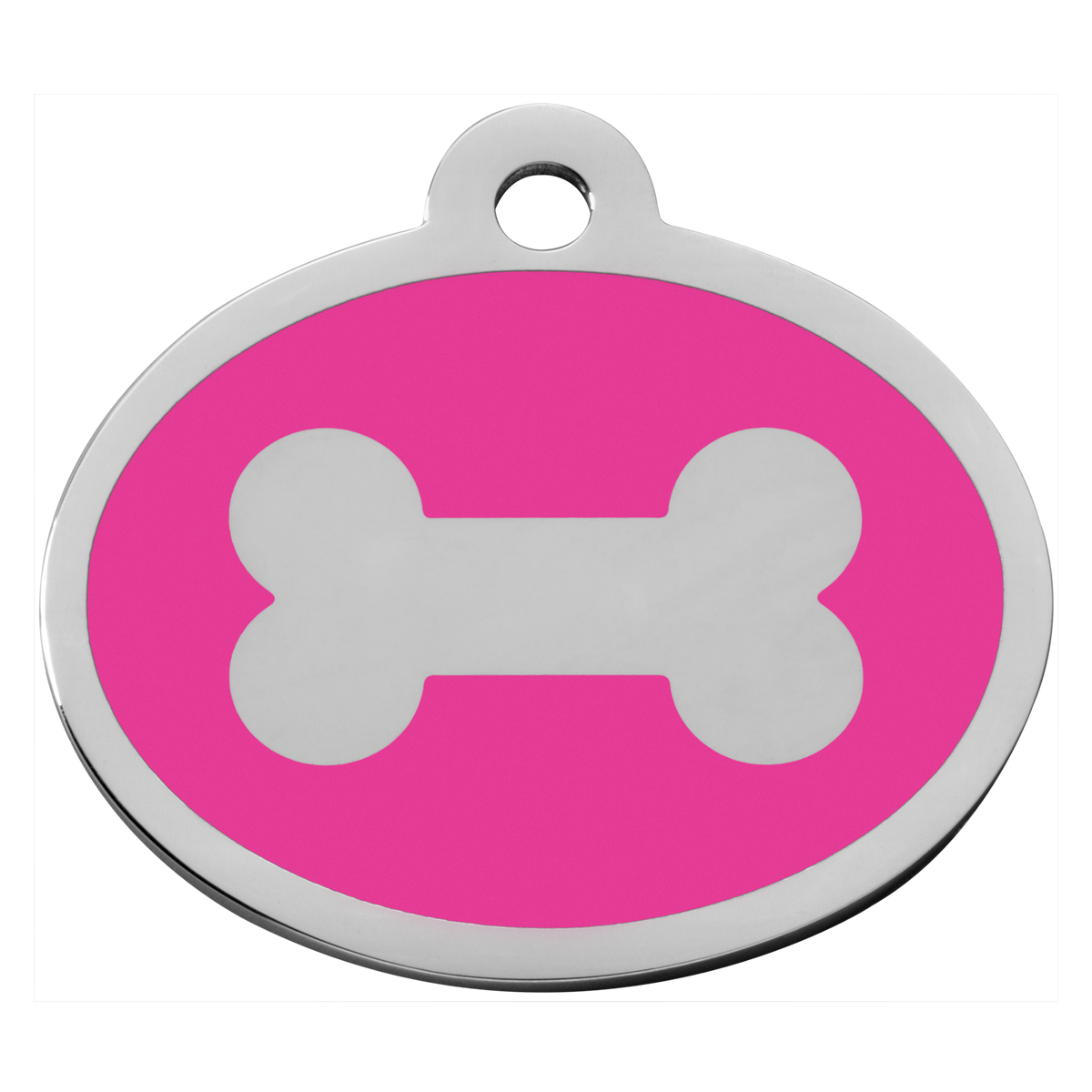 Pink Oval Bone Pet Tag | Free Engraving and Postage – Pet Tags UK