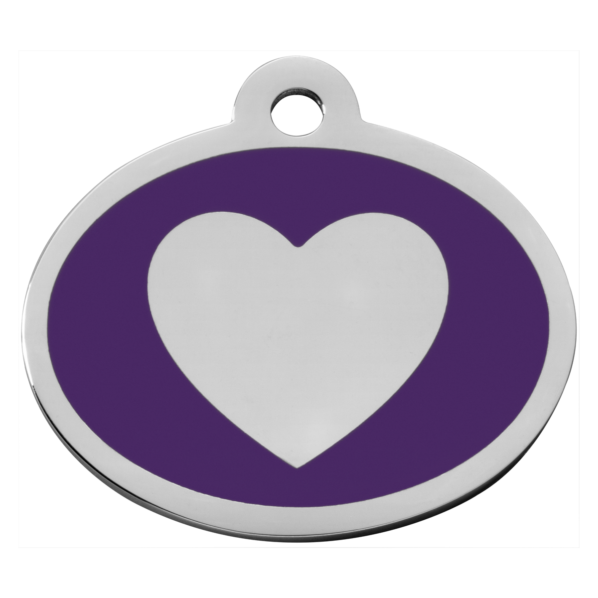 Purple Oval Heart Pet Tag | Free Engraving – Pet Tags UK
