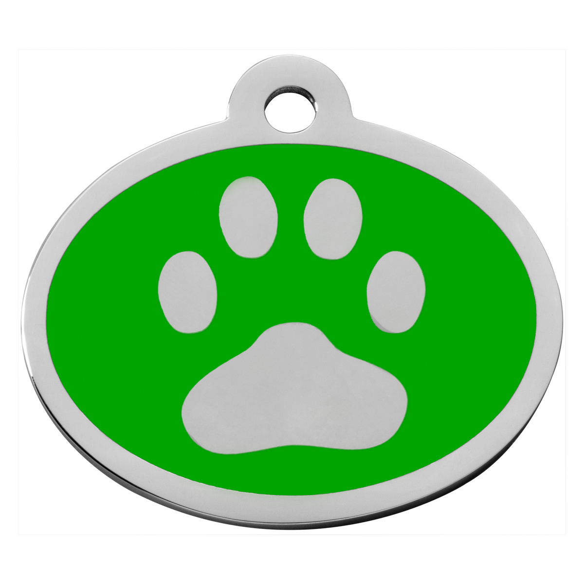 Green Oval Paw Pet Tag | Free Engraving and Postage – Pet Tags UK