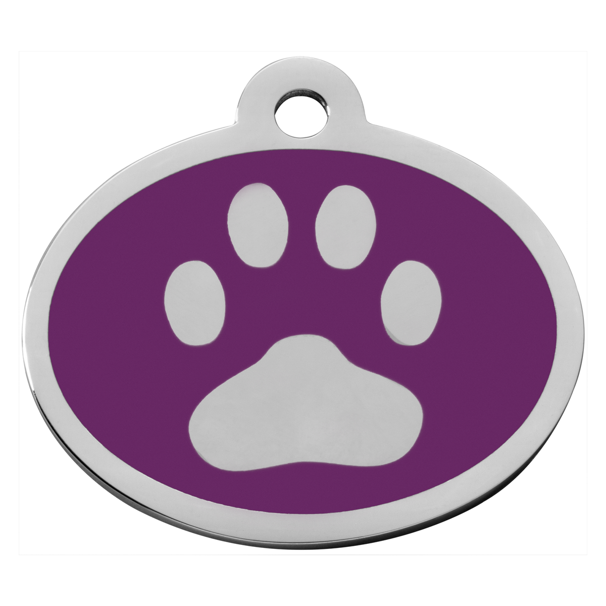 Purple Oval Paw Pet Tag – Bold Colour, Everyday Protection – Pet Tags UK