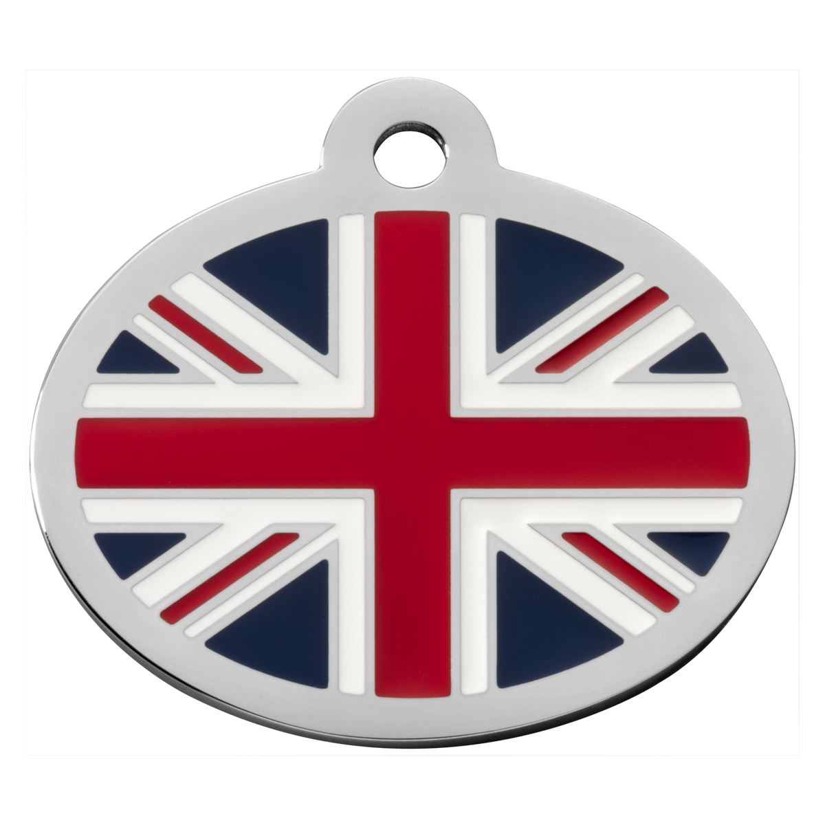Union Jack Flag Oval Pet Tag | Free Engraving – Pet Tags UK