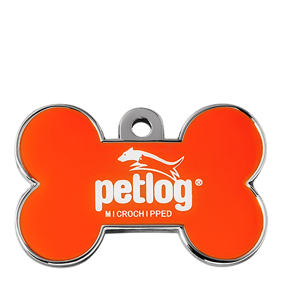 Petlog Orange Bone-Shaped ID Tag - Official Merchandise – Pet Tags UK