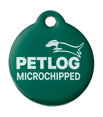 Petlog Round Lightweight ID Tag – For Small Dogs & Cats – Pet Tags UK