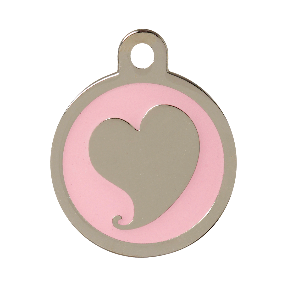 Pink & Silver Heart Pet ID Tag | Tag for Cats & Dogs – Pet Tags UK
