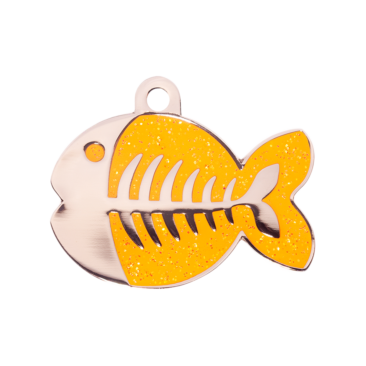 Orange Sparkle Fish Pet Tag | Engraved ID for Cats – Pet Tags UK