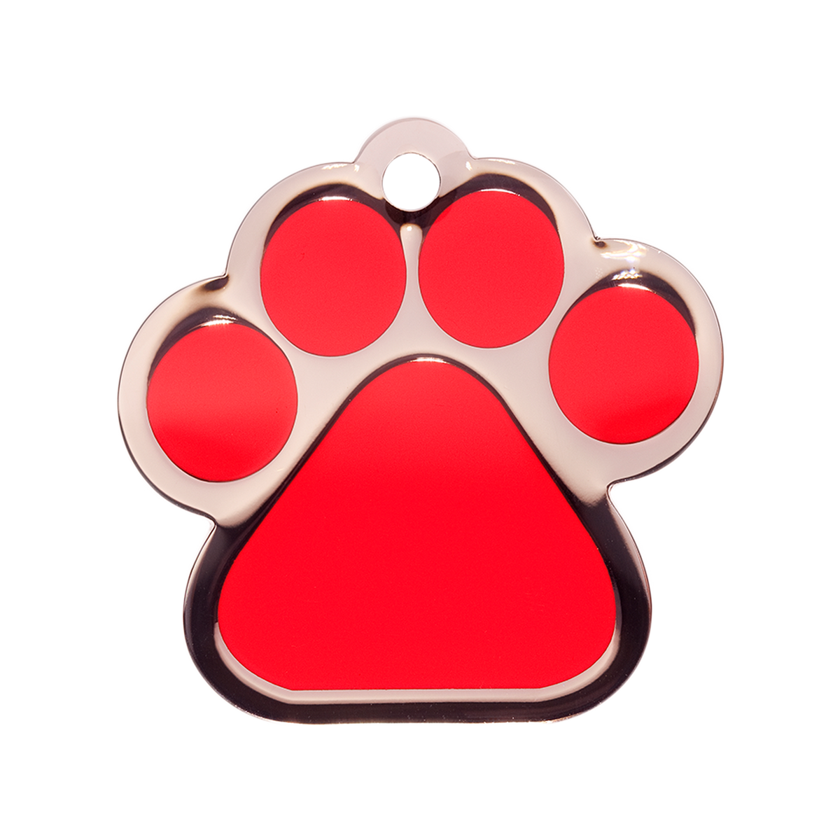 Red Large Paw Pet Tag | Engraved ID Tag for Dogs – Pet Tags UK