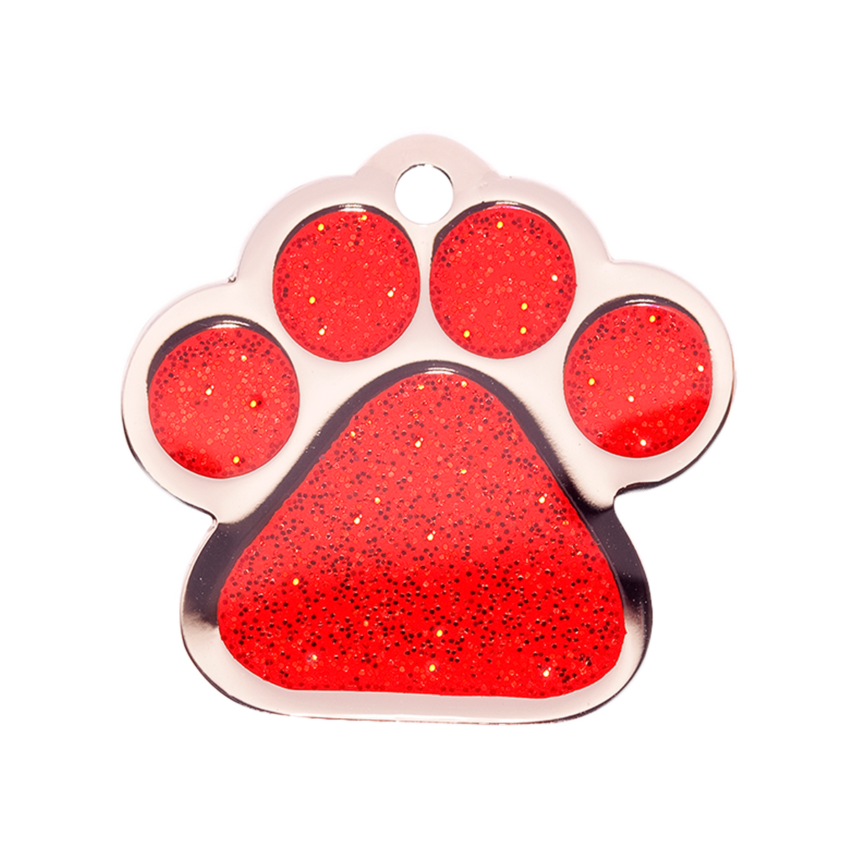 Red Sparkle Paw Pet Tag | Small Engraved ID Tag – Pet-Tags UK – Pet Tags UK