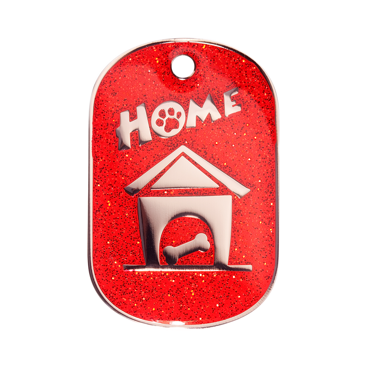 Red Sparkle Home Pet Tag | Large Engraved Dog ID – Pet Tags UK