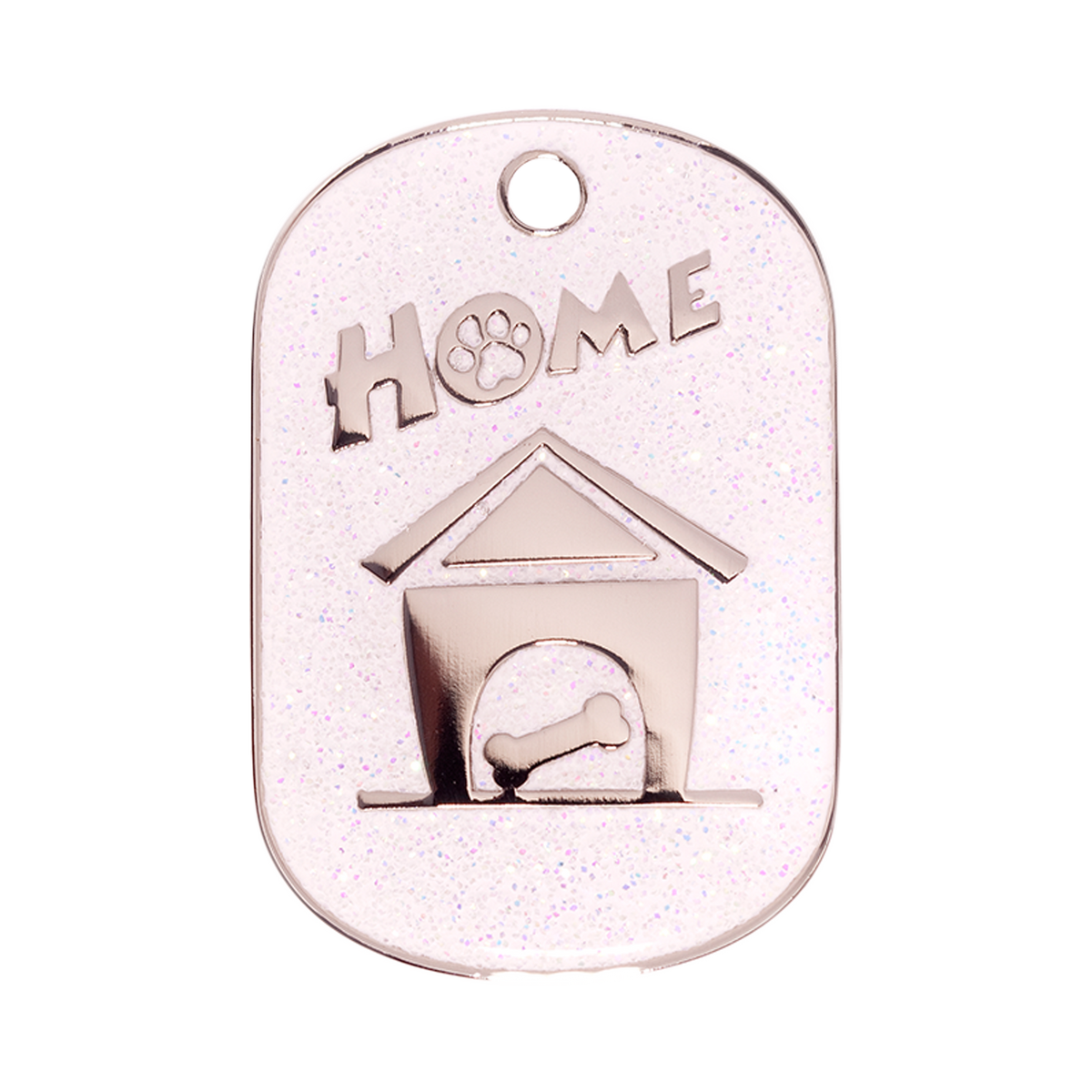 White Sparkle Home Pet Tag | Small Engraved ID – Pet Tags UK