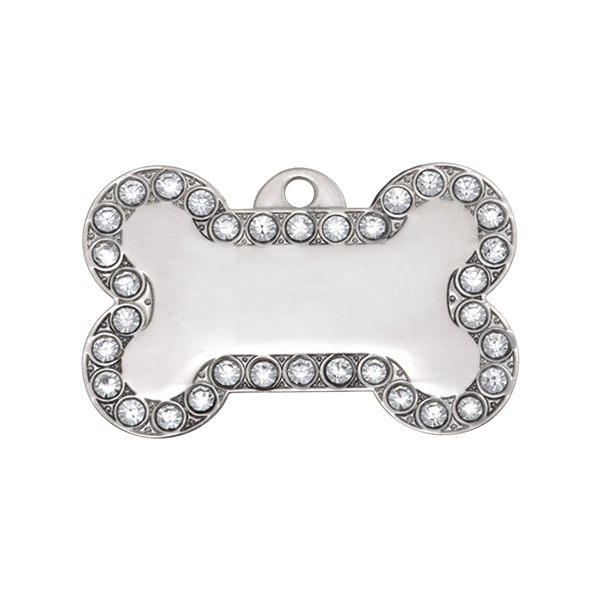 Large Bone Pet Tag – Sparkling Swarovski Crystal ID Tag – Pet Tags UK